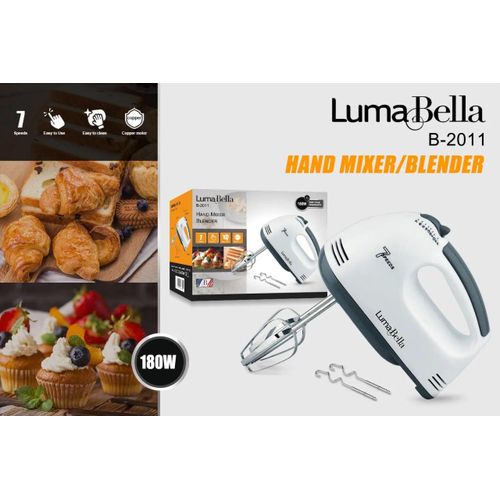 Luma Bella Hand Mixer B-2011 With 180W, Egg Beater, Soup Mixer | مزايا شوب Mazaya Shop