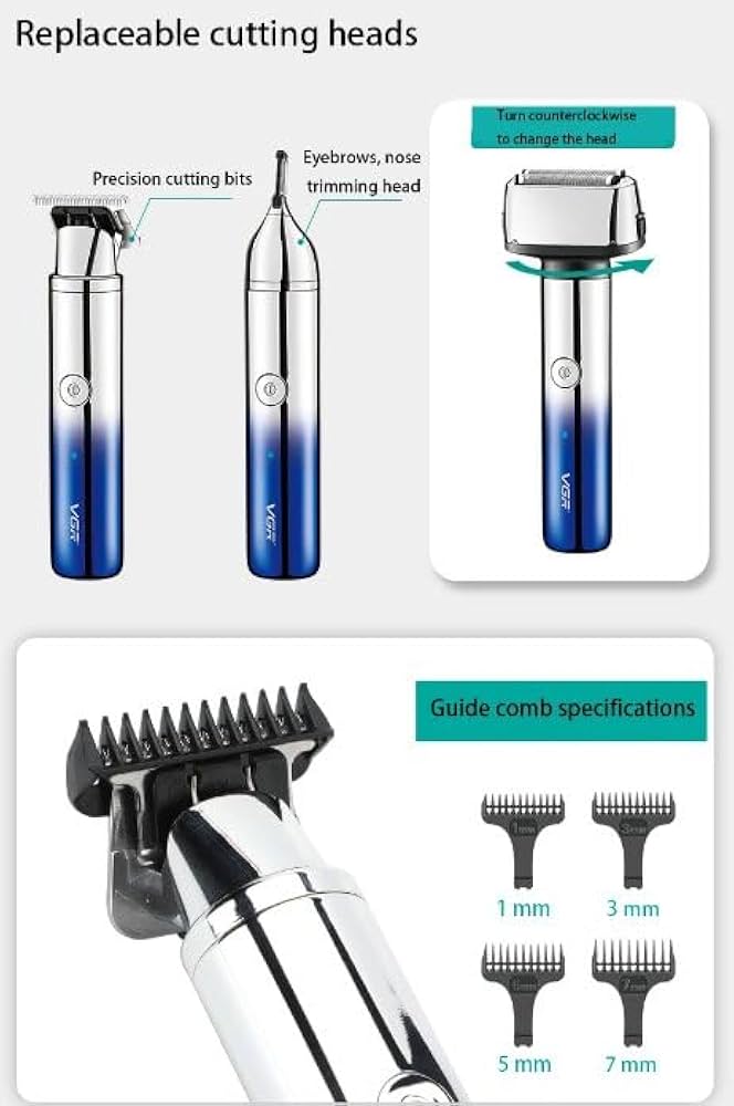 ماكينة حلاقة VGR 5 رؤوس مقاومة للماء - V-365 مكنه تنعيم | مزايا شوب Mazaya Shop